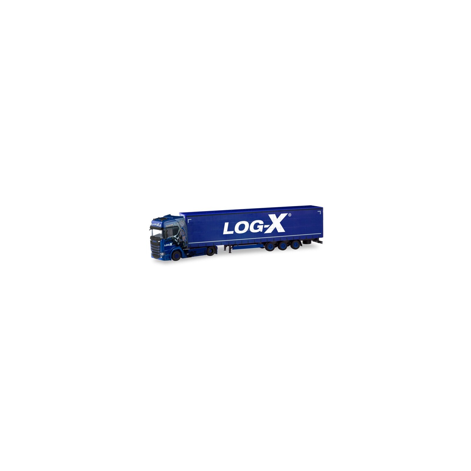 *Herpa 310413 Scania CS 20 HD Lowliner-Sattelzug, Log-X (CZ) Maßstab