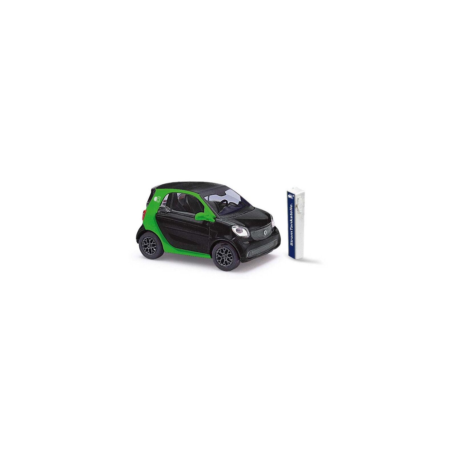 *Busch 50725 Smart Fortwo Coupe Electric drive, schwarz/grün Maßstab